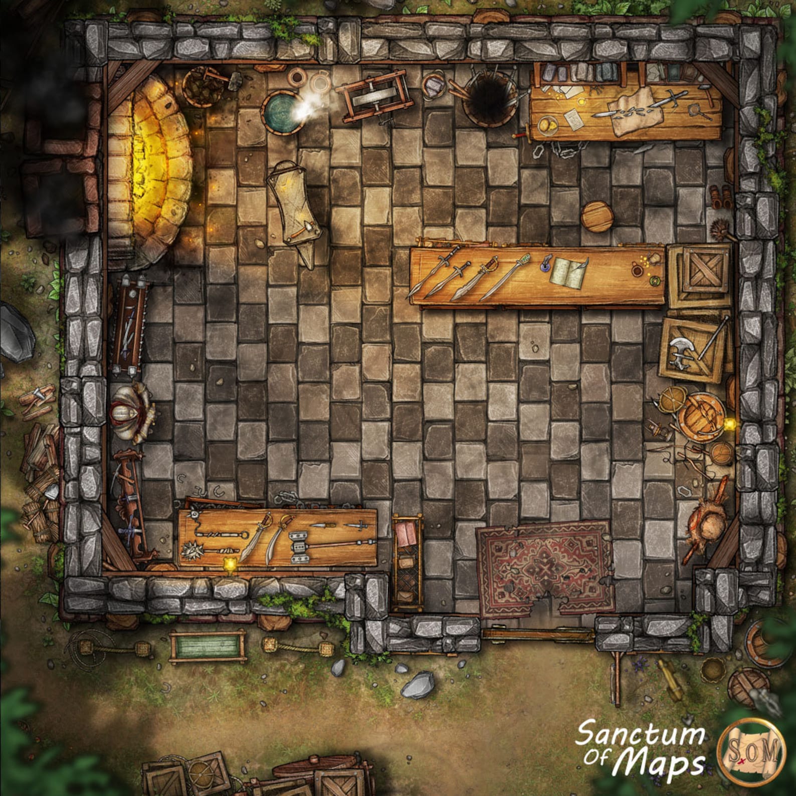 BLACKSMITH Battle Map, Dnd Battle Map, D&D, Battlemap, Dungeons and ...