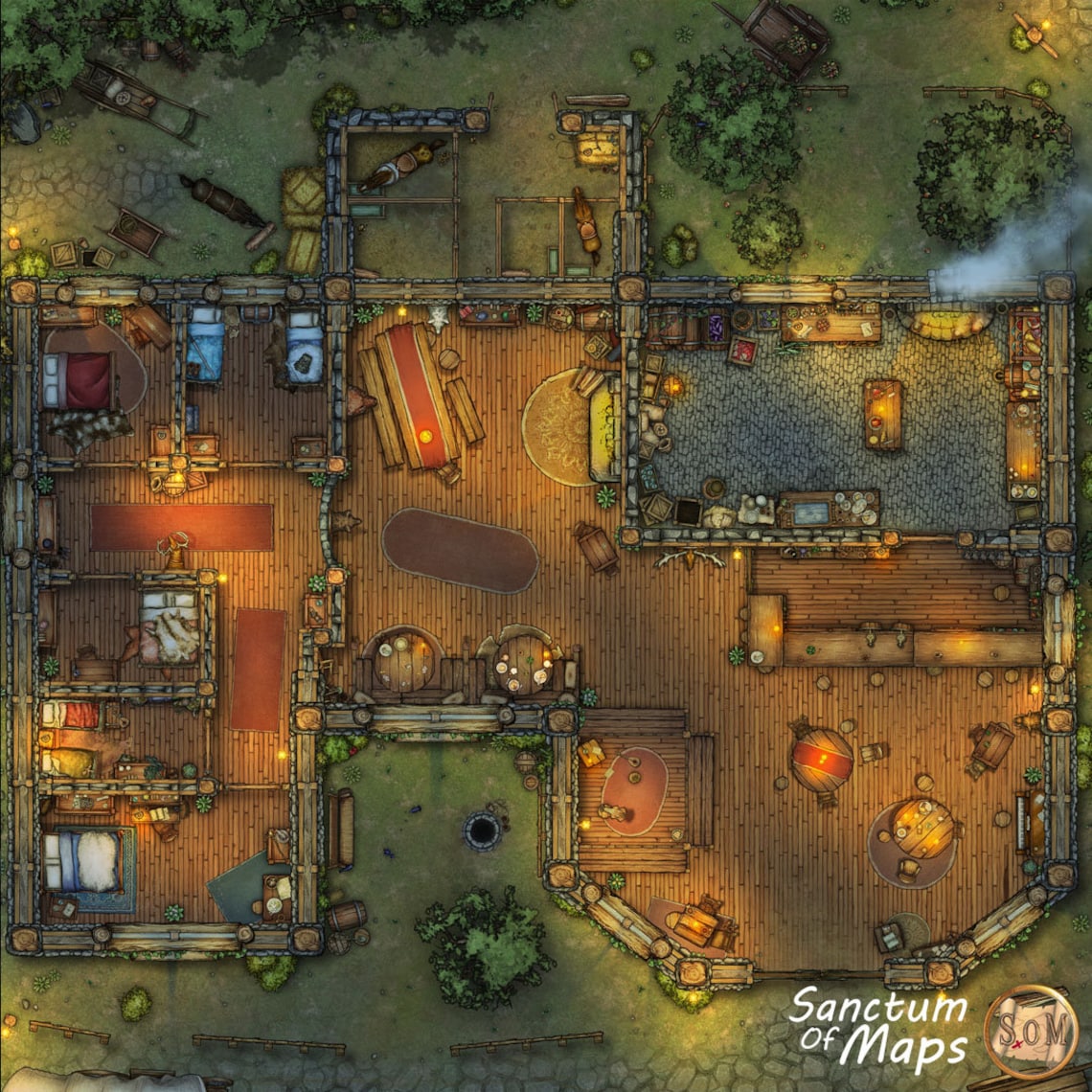 TAVERN/INN Battle Map, Dnd Battle Map, D&D, Battlemap, Dungeons and ...