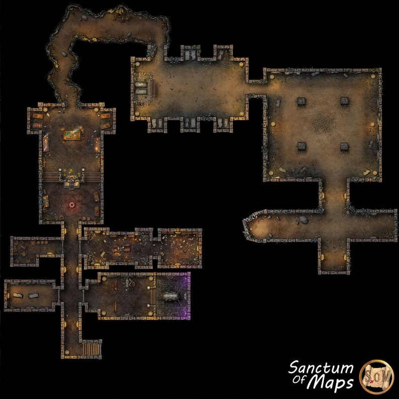 DARK CRYPT Battle Map, Dnd Battle Map, D&D, Battlemap, Dungeons and ...