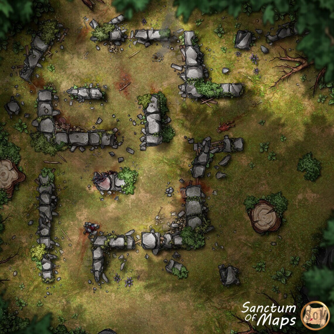 DEMONIC RUIN Battle Map, Dnd Battle Map, D&D, Battlemap, Dungeons and ...