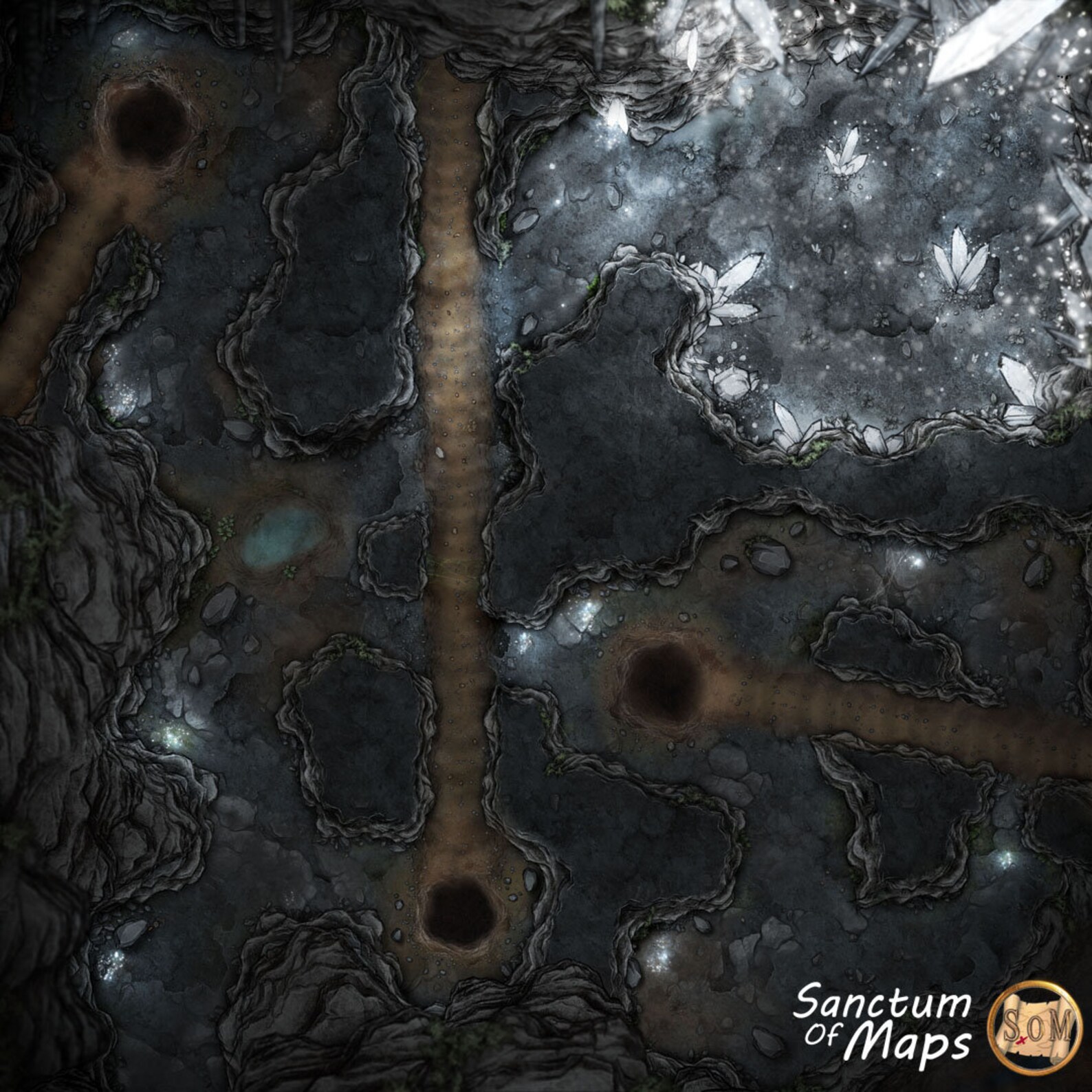 Worm Cave Battle Map, Dnd 5e, Crystal Cavern (digital Map) - Etsy