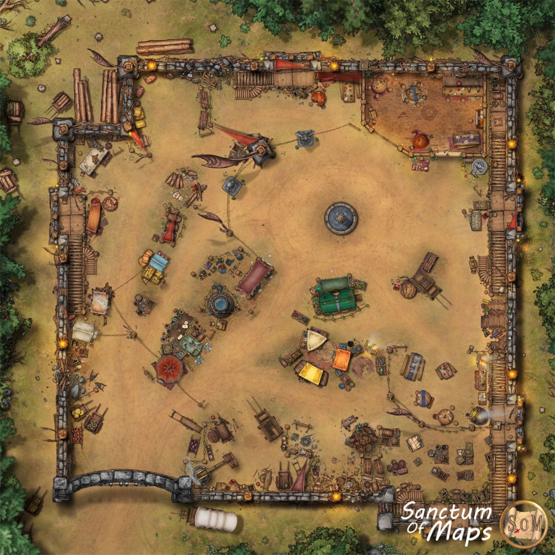 TRADE MARKET Battle Map, Scarlet Monastery, Dnd Battle Map, D&D ...
