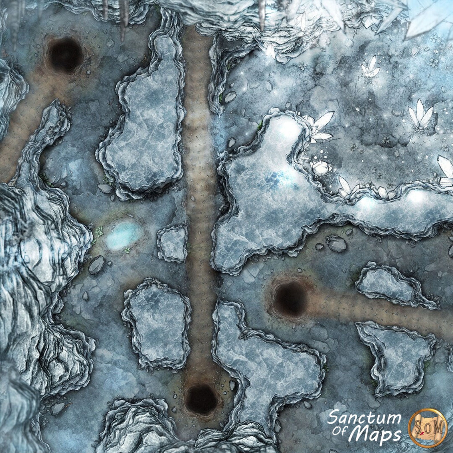 FROZEN Cave Battle Map, Dnd Battle Map, D&D, Battlemap, Dungeons and ...