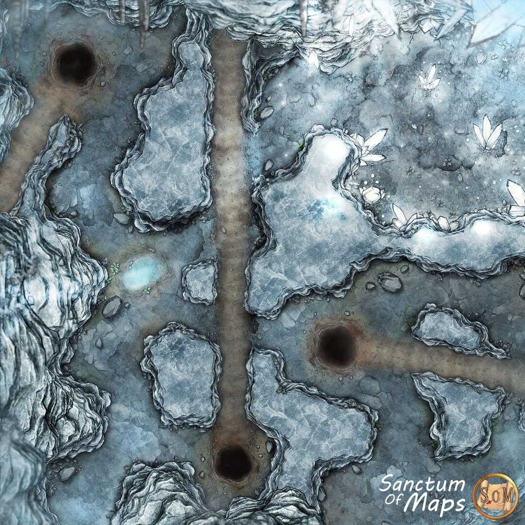 FROZEN Cave Battle Map, Dnd Battle Map, D&D, Battlemap, Dungeons and ...