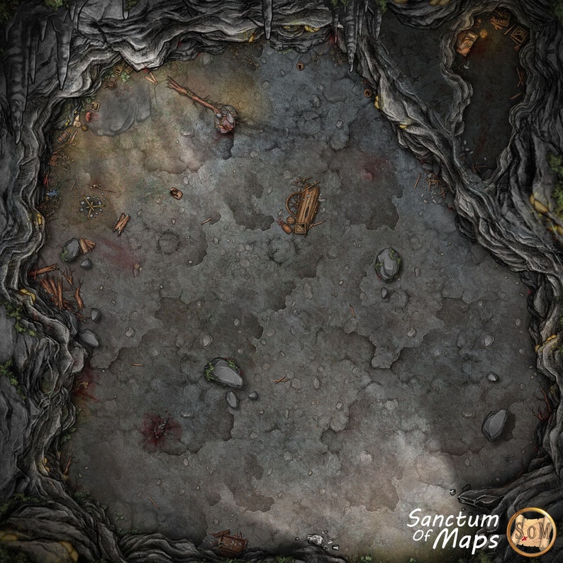 Troll Cave Battle Map, 4K Gridded Dnd Map (digital Download) - Etsy