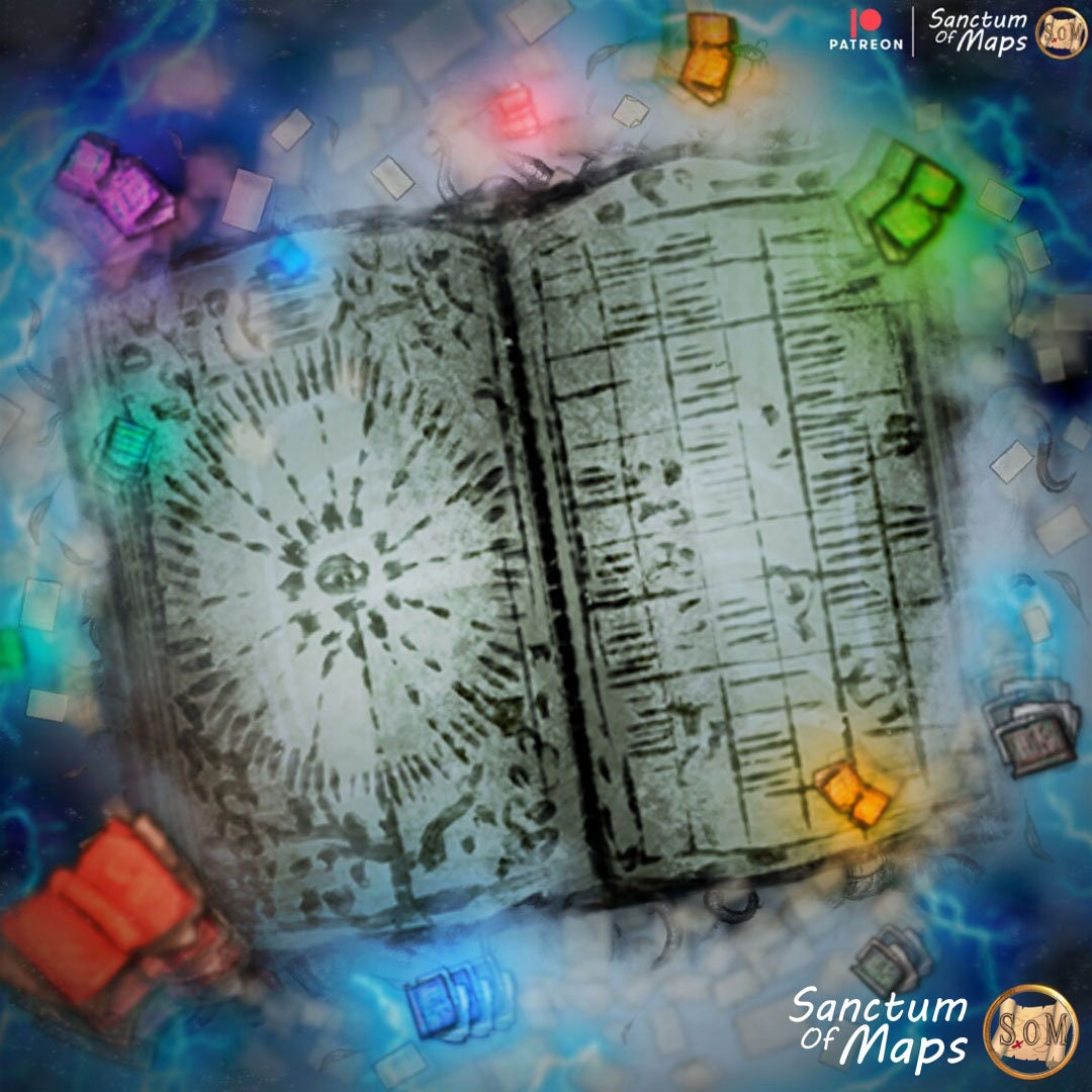 BOOK DIMENSION Battle Map, Dnd Battle Map, D&D, Battlemap, Dungeons and ...