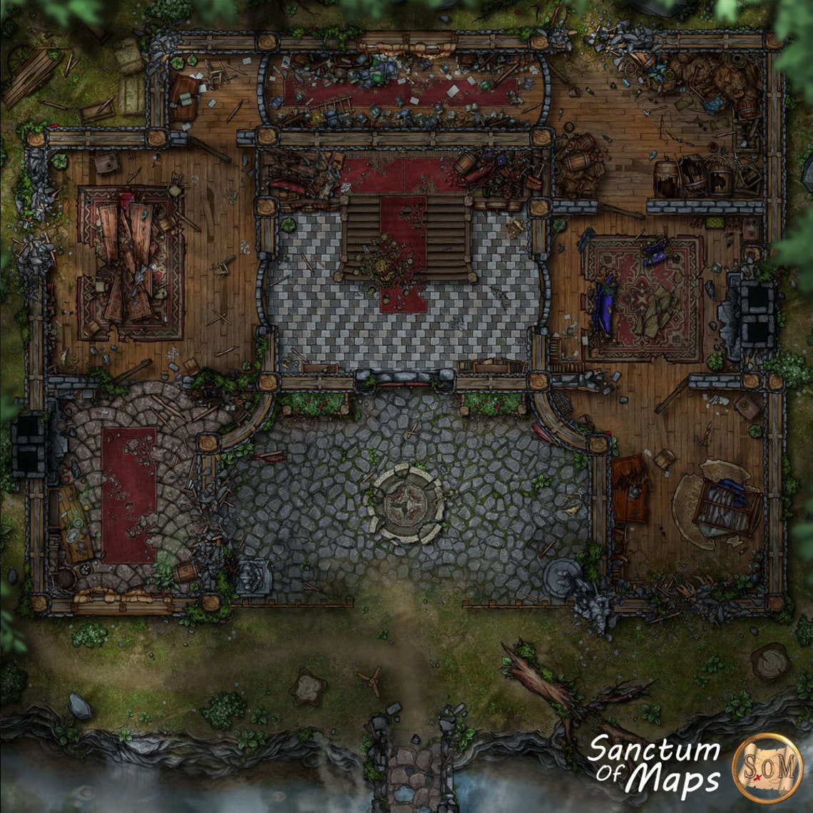 MANSION RUIN Battle Map, Dnd Battle Map, D&D, Battlemap, Dungeons and ...