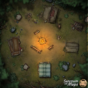 CAMPSITE Battle Map, Dnd Battle Map, D&D, Battlemap, Dungeons and ...