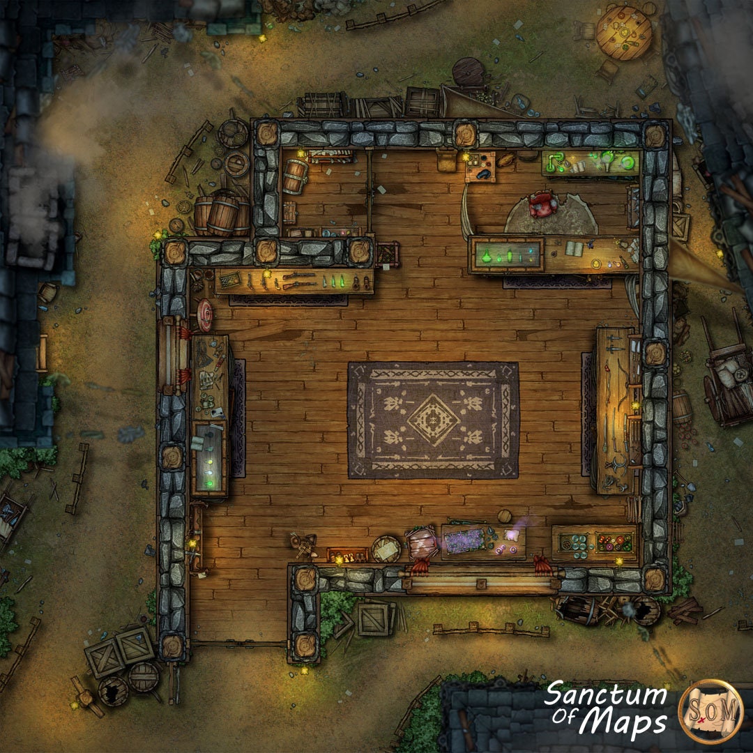 ROGUE STORE Battle Map, Dnd Battle Map, D&D, Battlemap, Dungeons and Dragons, 5e, Roll20 ...