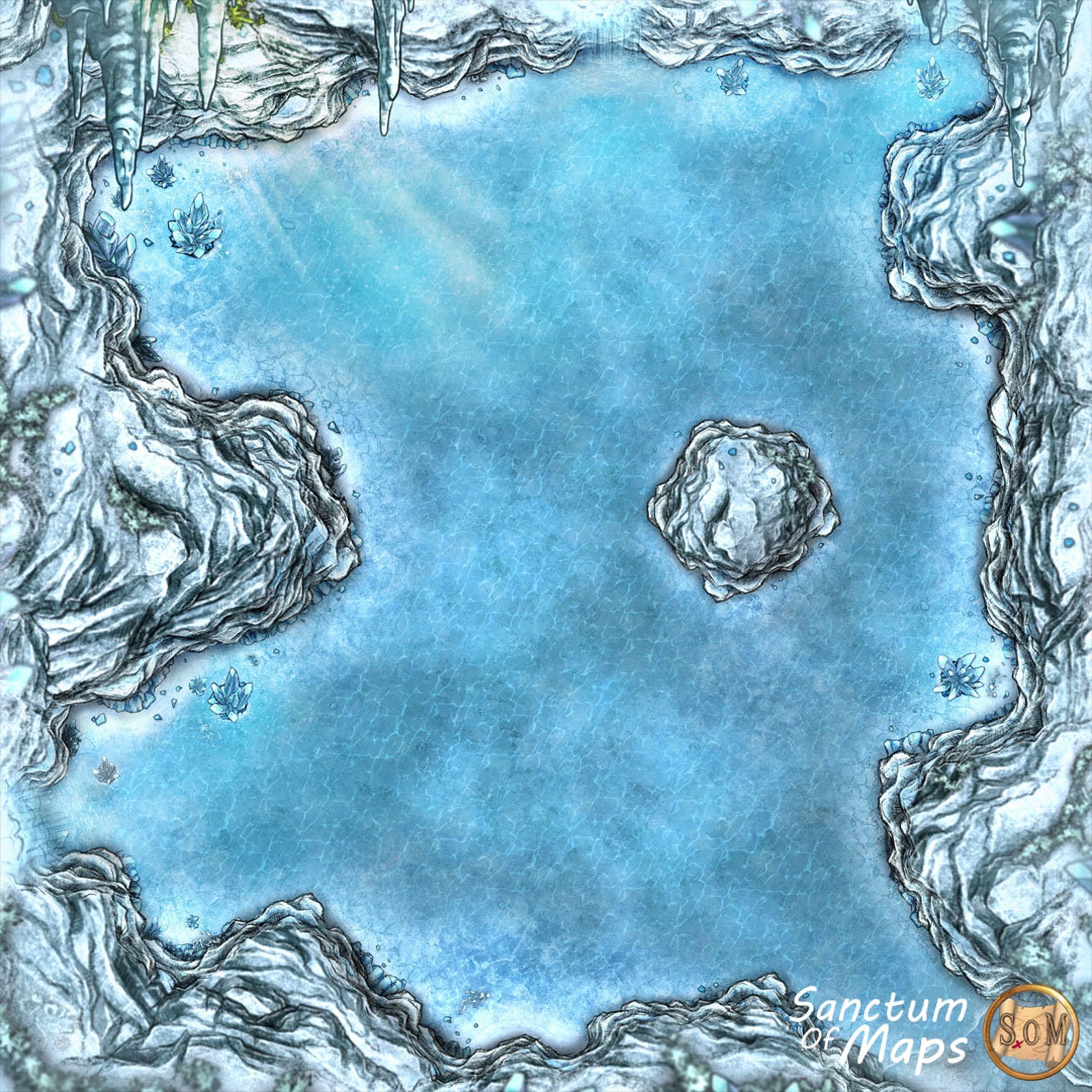 WATER CAVERN Battle Map, Dnd Battle Map, D&D, Battlemap, Dungeons and ...