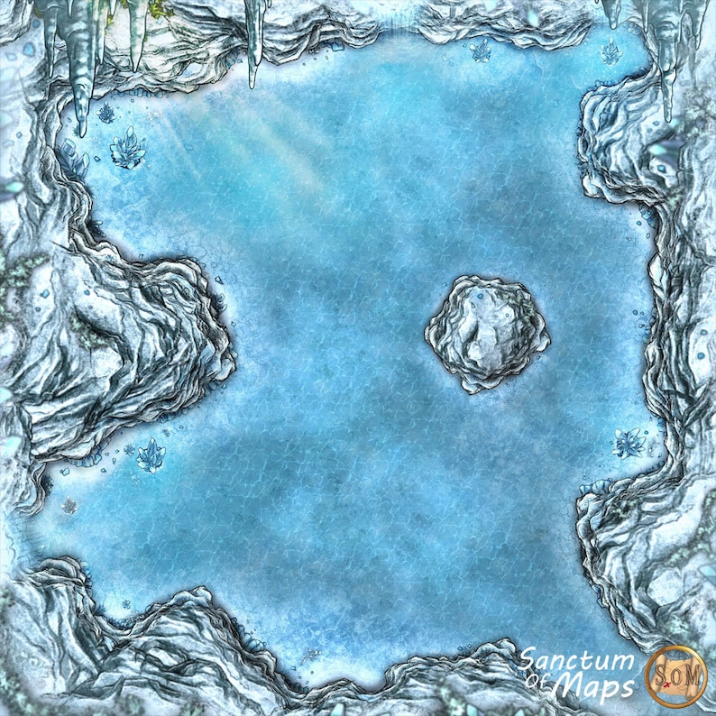 WATER CAVERN Battle Map, Dnd Battle Map, D&D, Battlemap, Dungeons and ...