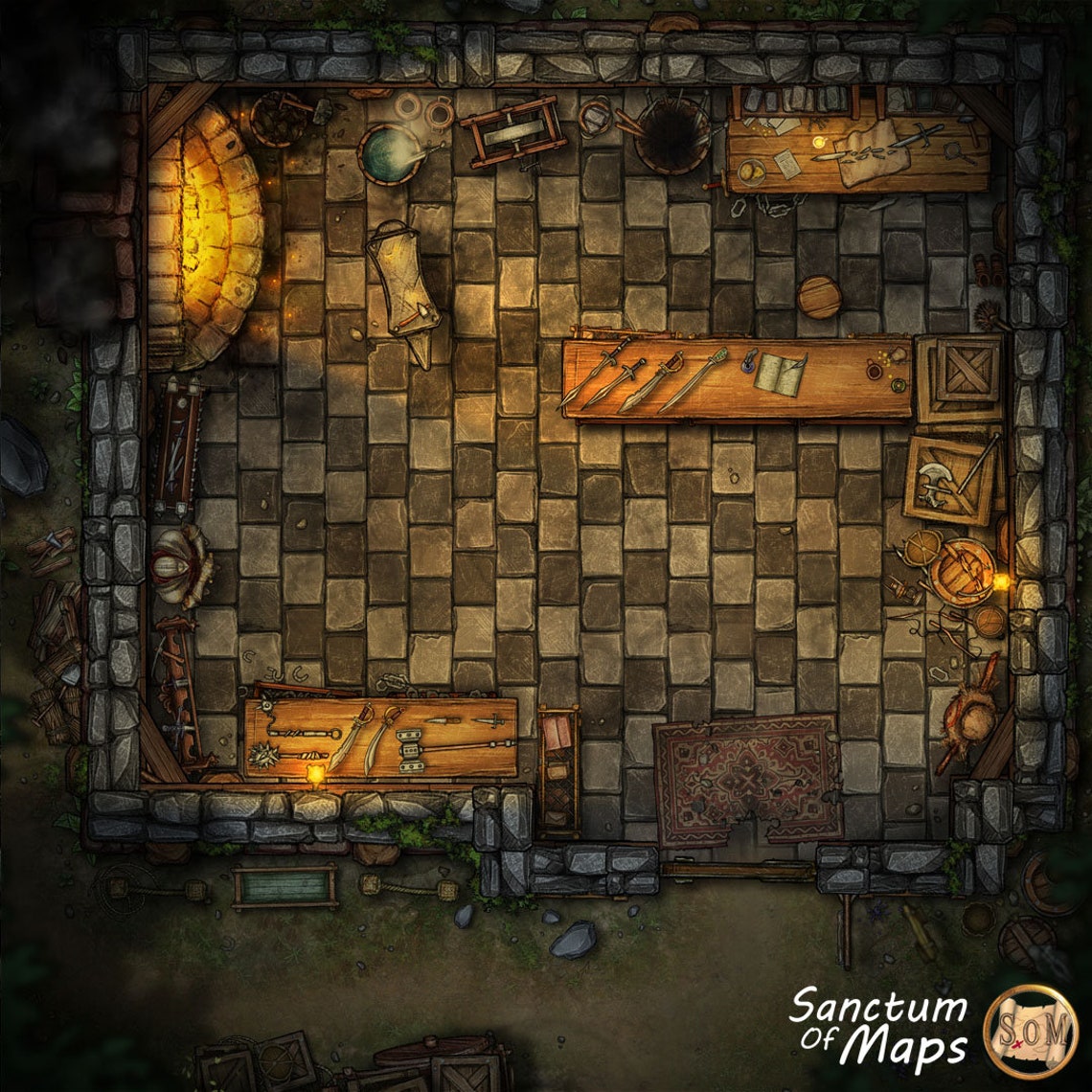 BLACKSMITH Battle Map, Dnd Battle Map, D&D, Battlemap, Dungeons and ...