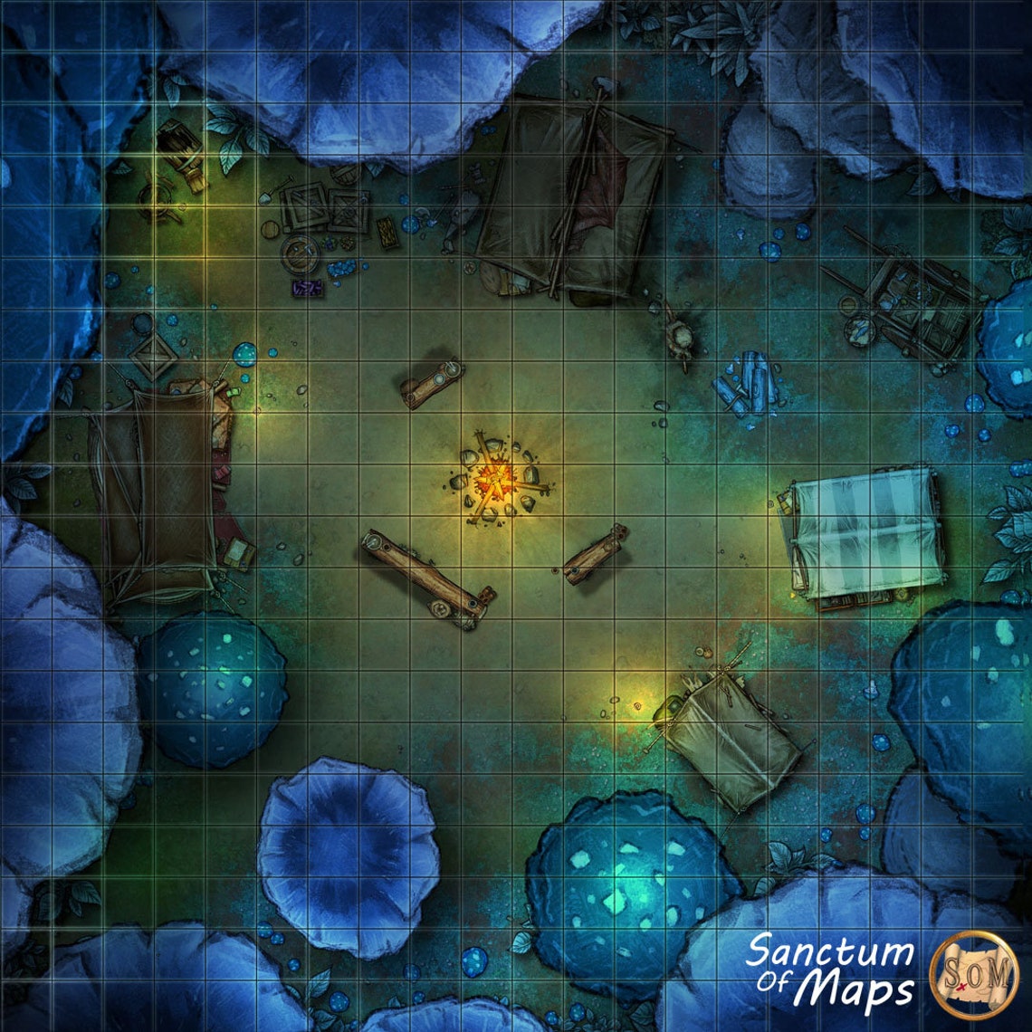 MUSHROOM FOREST Campsite Battle Map, Dnd Battle Map, D&D, Battlemap ...