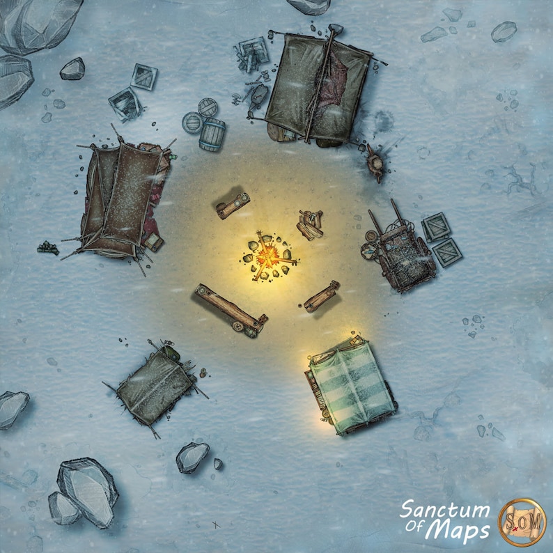 SNOW CAMP Battle Map, Dnd Battle Map, D&D, Battlemap, Dungeons and ...