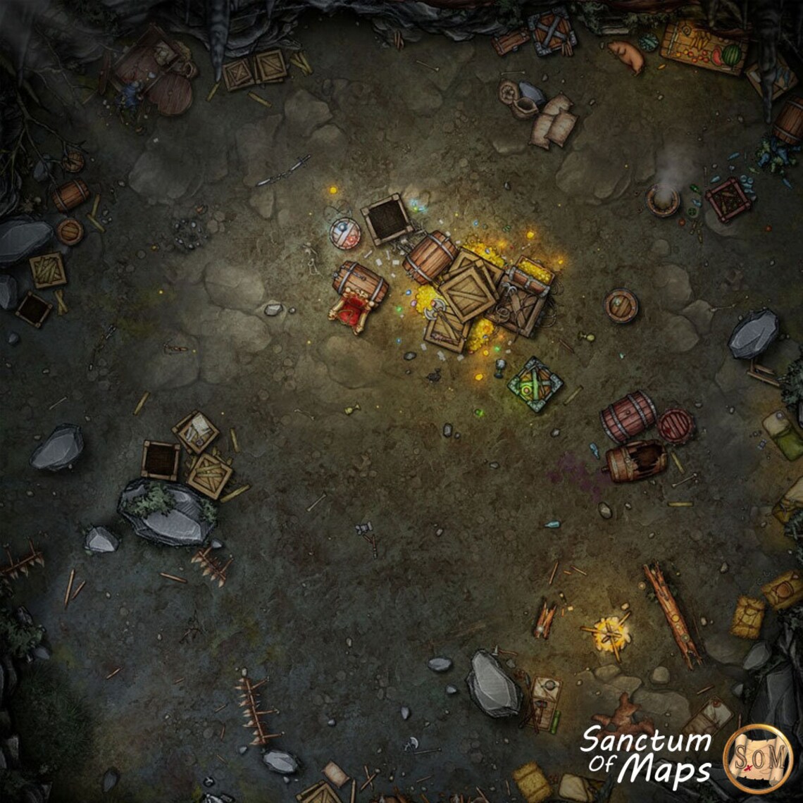 BANDIT HOARD Battle Map, Dnd Battle Map, D&D, Battlemap, Dungeons and ...