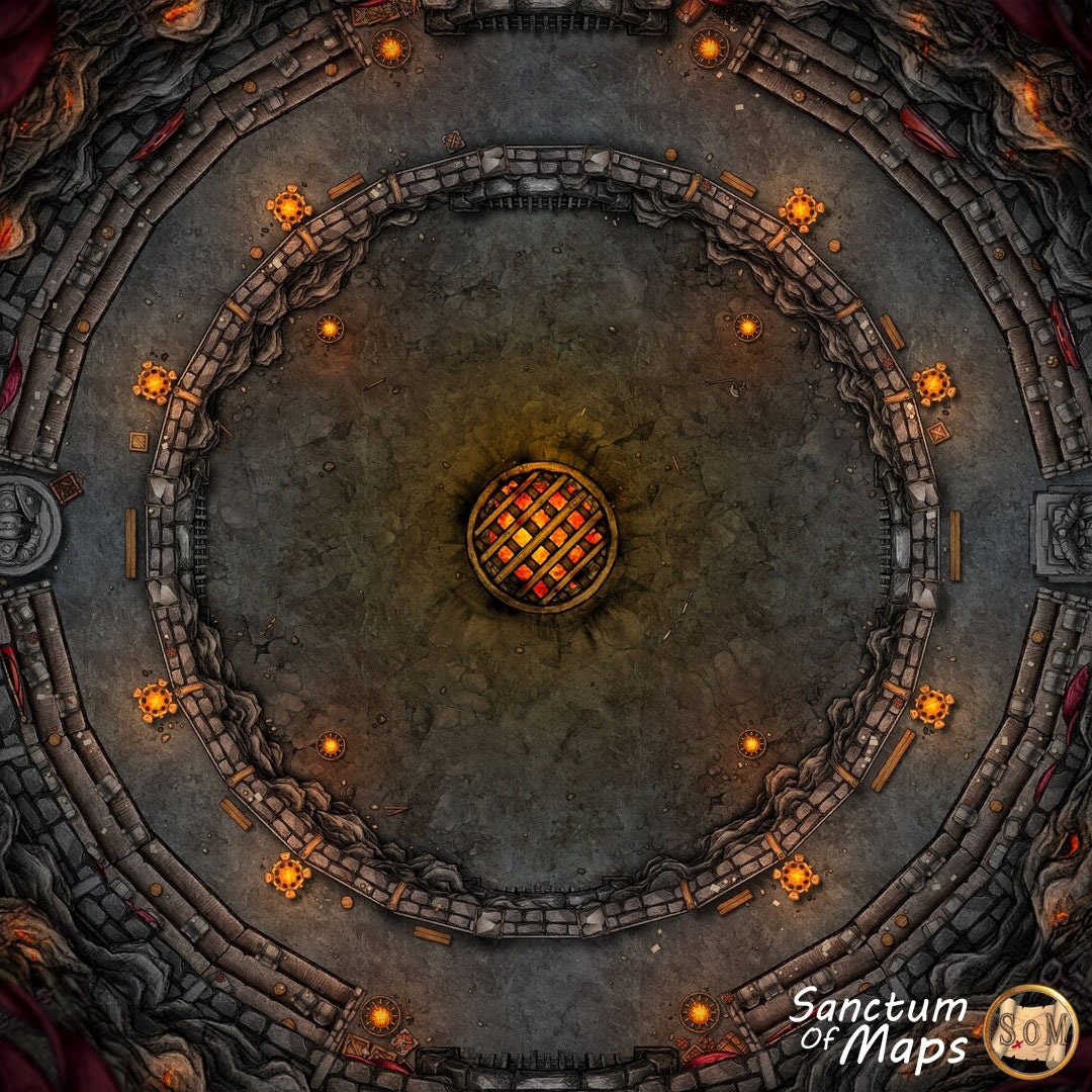 LAVA ARENA Battle Map, Dnd Battle Map, D&D, Battlemap, Dungeons and Dragons, 5e, Roll20, Foundry ...