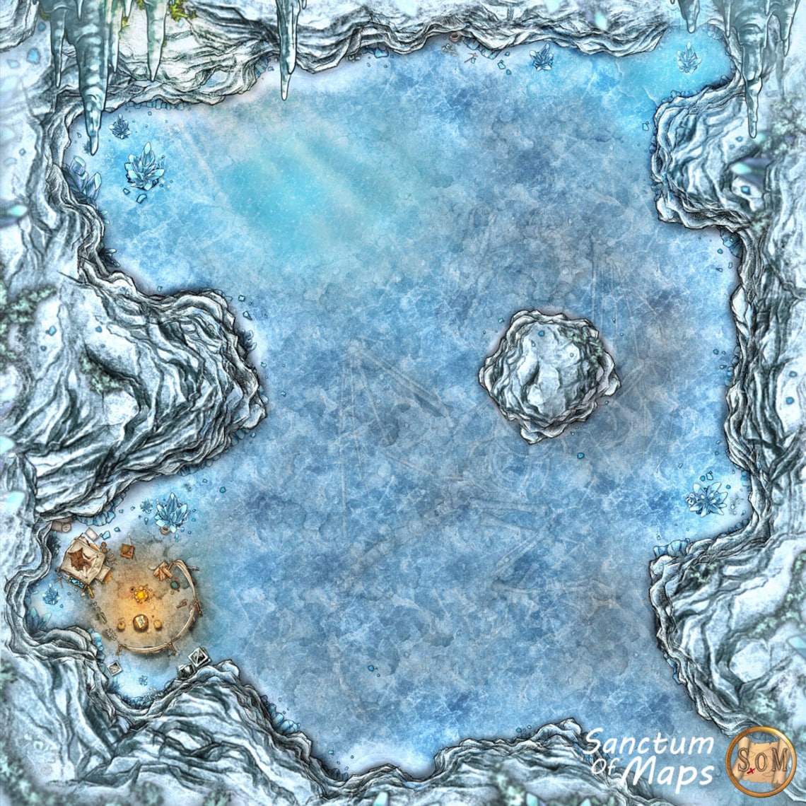 WATER CAVERN Battle Map, Dnd Battle Map, D&D, Battlemap, Dungeons and ...