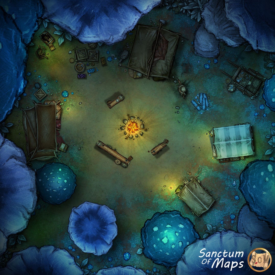 MUSHROOM FOREST Campsite Battle Map, Dnd Battle Map, D&D, Battlemap ...