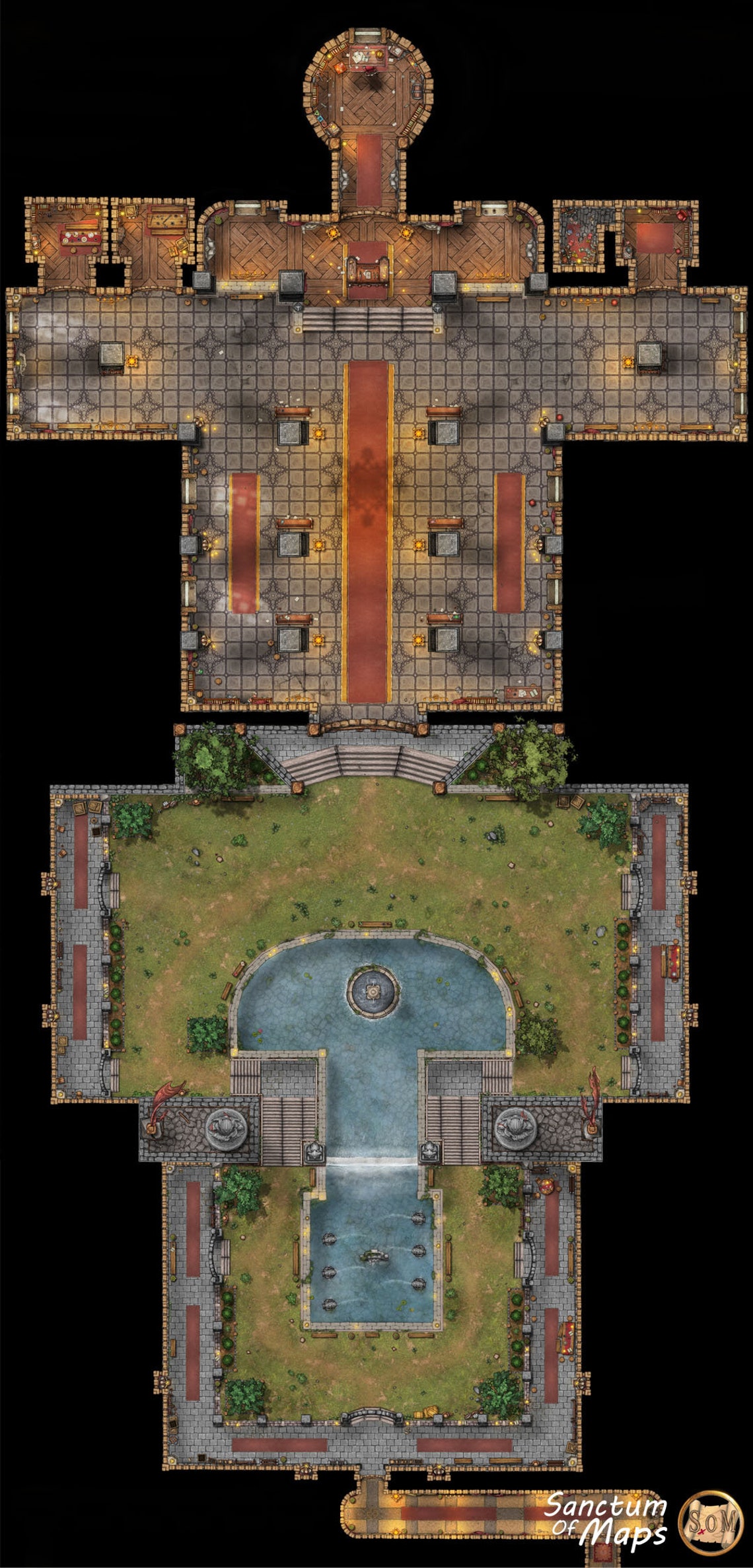 Scarlet Monastery Cathedral Battle Map, Dnd 5e (digital Map) - Etsy