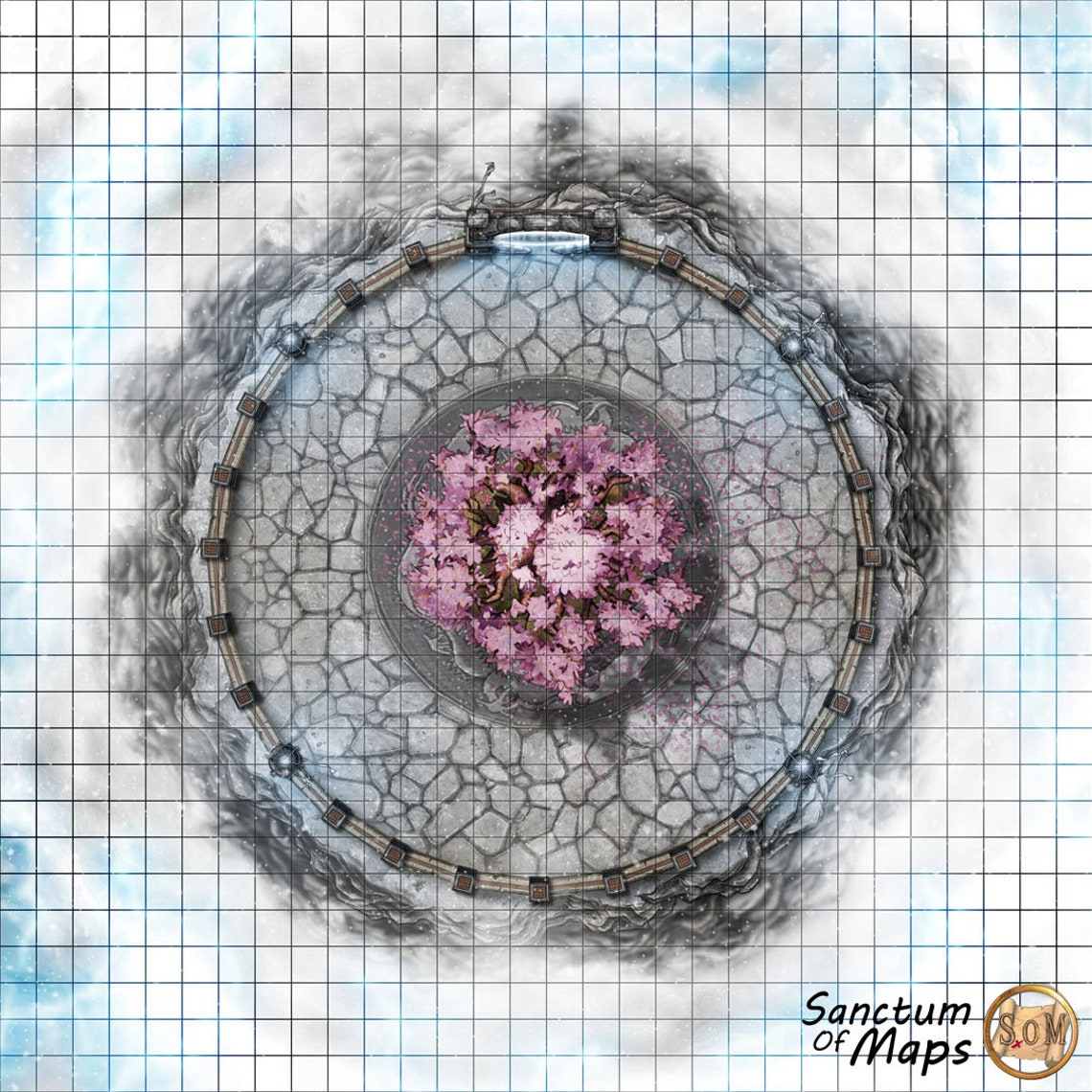 Sakura Tree Arena Battle Map, Dnd 5e (digital Map) - Etsy