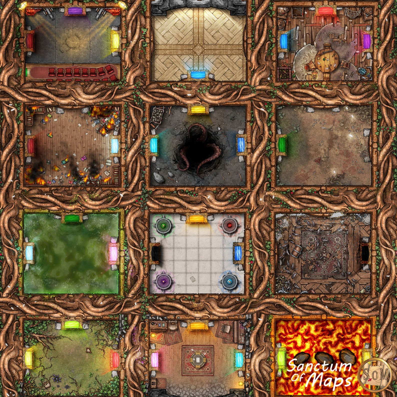 MIRROR MAZE Battle Map, Scarlet Monastery, Dnd Battle Map, D&D ...