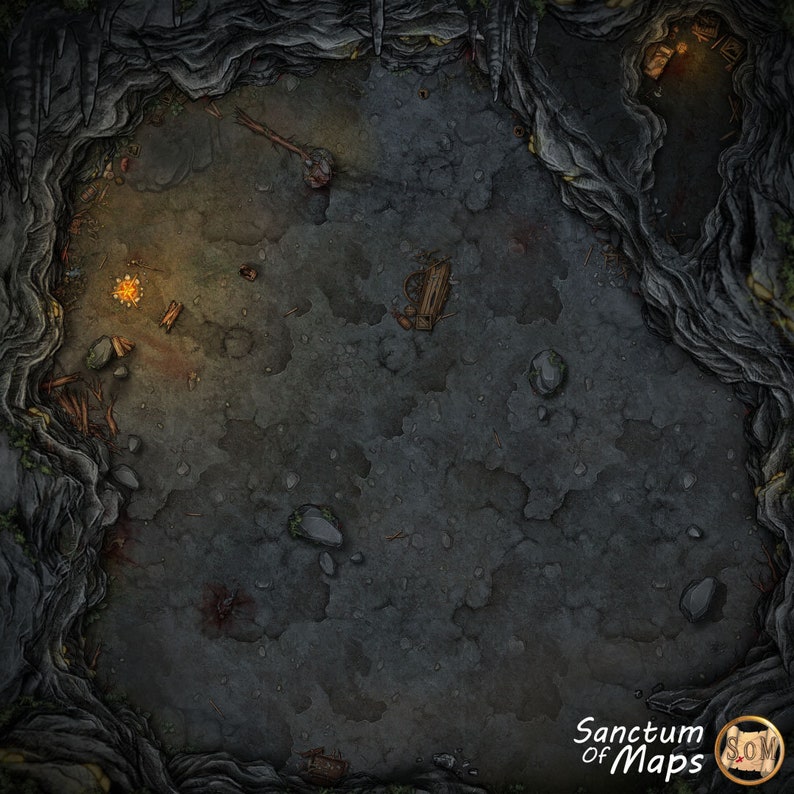 TROLL CAVE Battle Map, Dnd Battle Map, D&D, Battlemap, Dungeons and ...