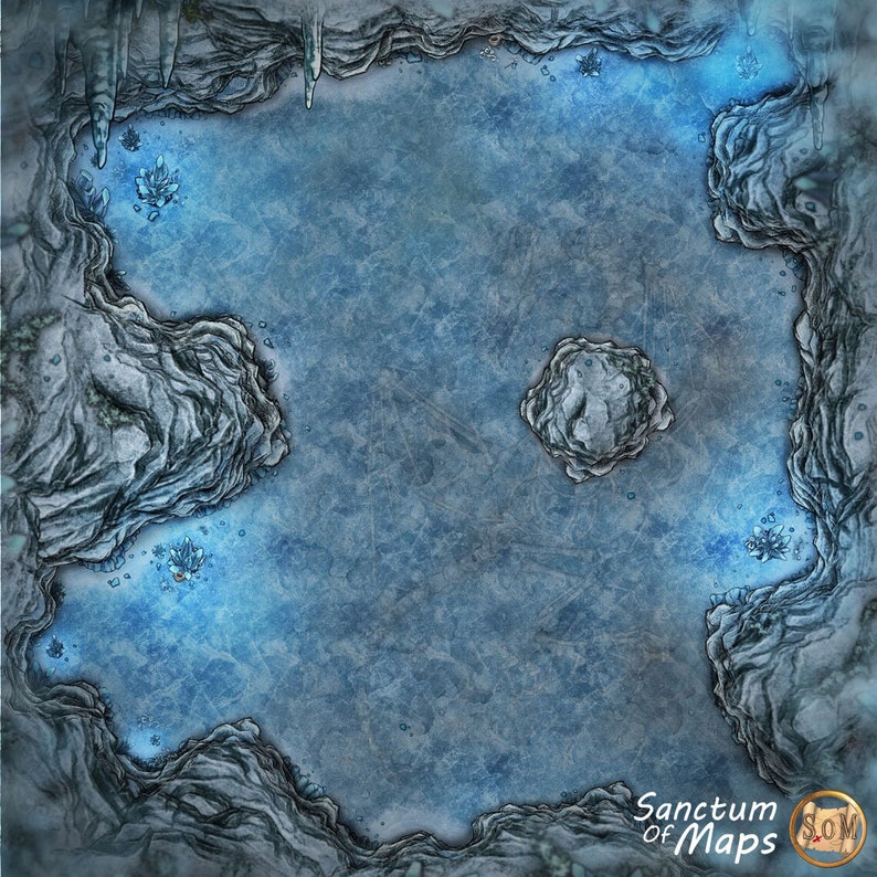 ICE CAVE Battle Map, Dnd Battle Map, D&D, Battlemap, Dungeons and ...