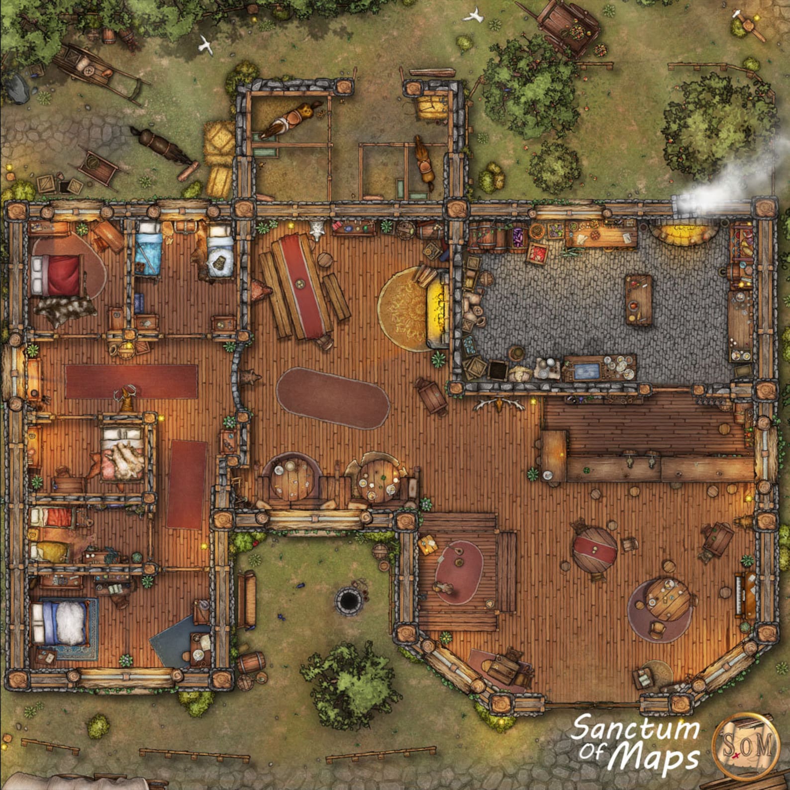 TAVERN/INN Battle Map, Dnd Battle Map, D&D, Battlemap, Dungeons and ...