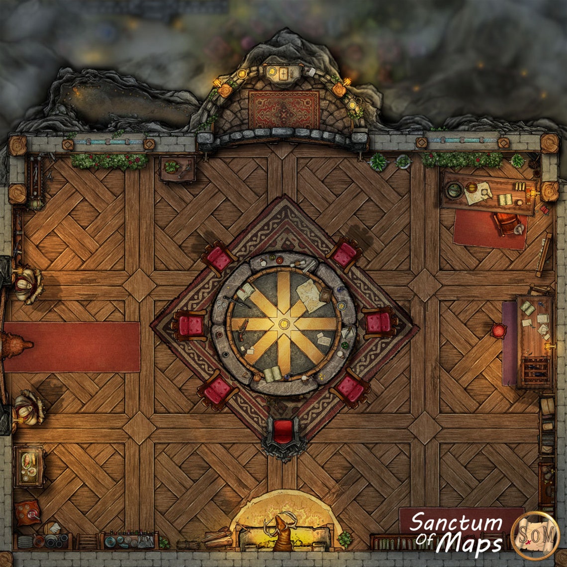 WAR ROOM Battle Map, Scarlet Monastery, Dnd Battle Map, D&D, Battlemap ...