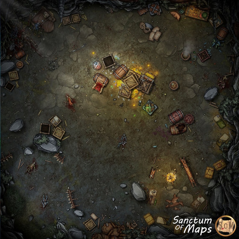 Evil Bandit Lair/spider Hoard Battle Map Dnd Battle Map, D&D, Battlemap ...