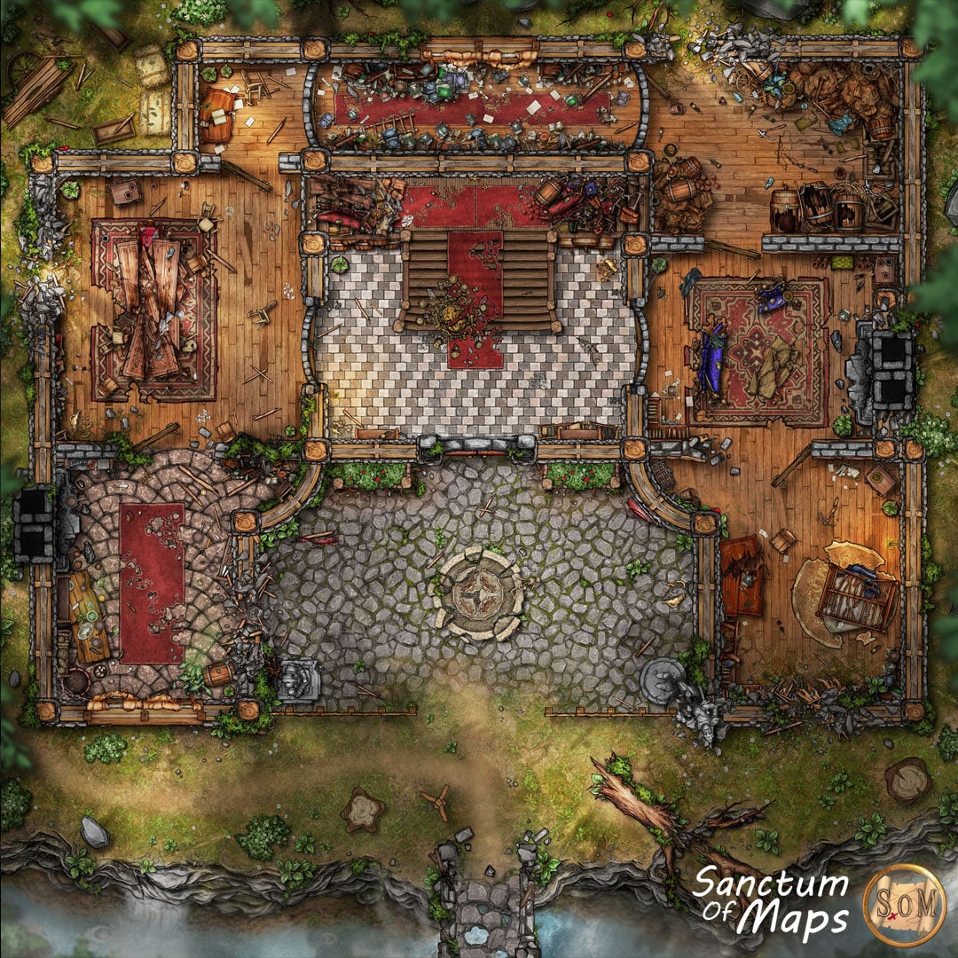 MANSION RUIN Battle Map, Dnd Battle Map, D&D, Battlemap, Dungeons and ...