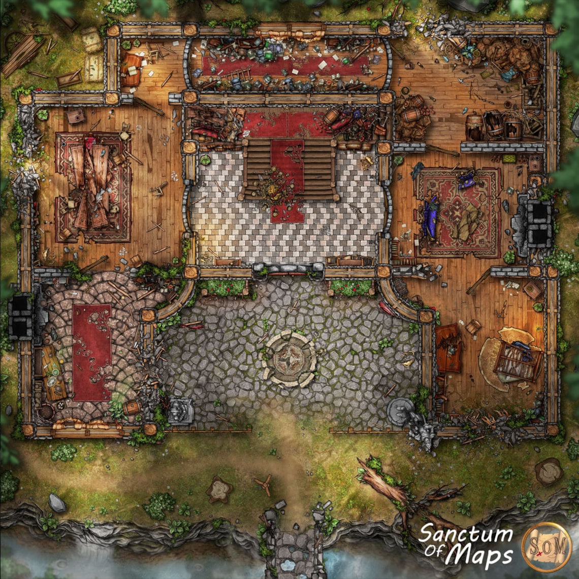MANSION RUIN Battle Map, Dnd Battle Map, D&D, Battlemap, Dungeons and ...