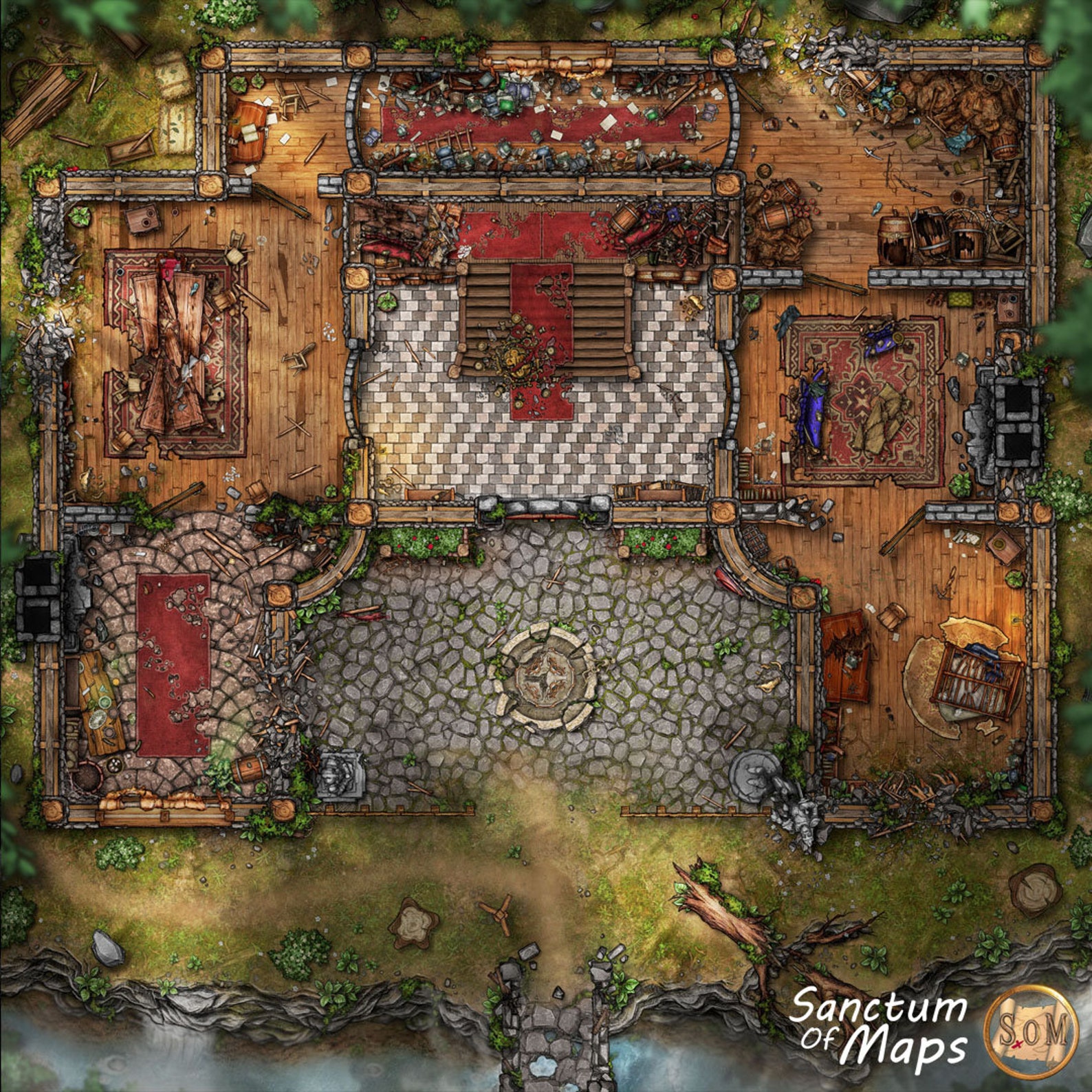 MANSION RUIN Battle Map, Dnd Battle Map, D&D, Battlemap, Dungeons and ...