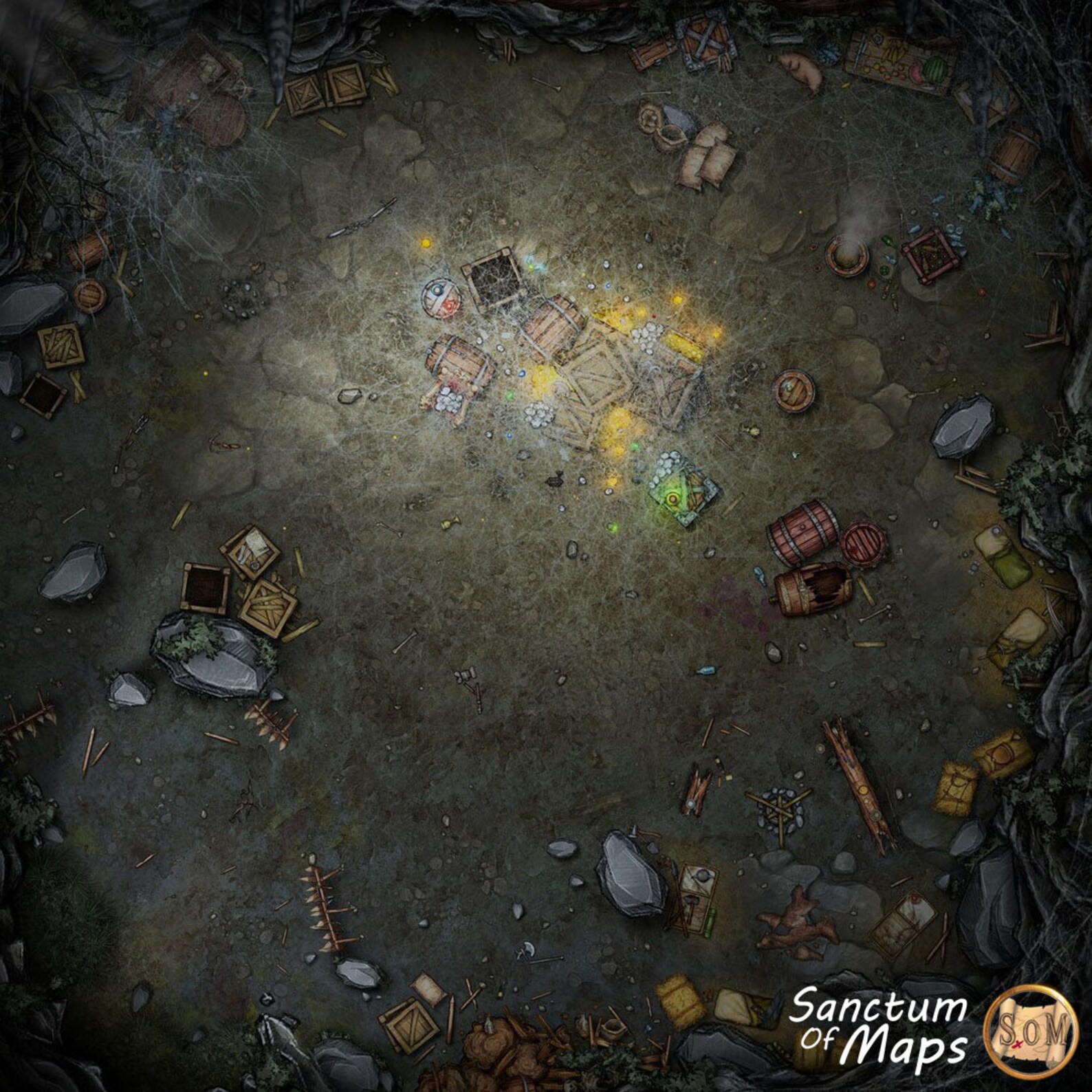 Evil Bandit Lair/spider Hoard Battle Map Dnd Battle Map, D&D, Battlemap ...