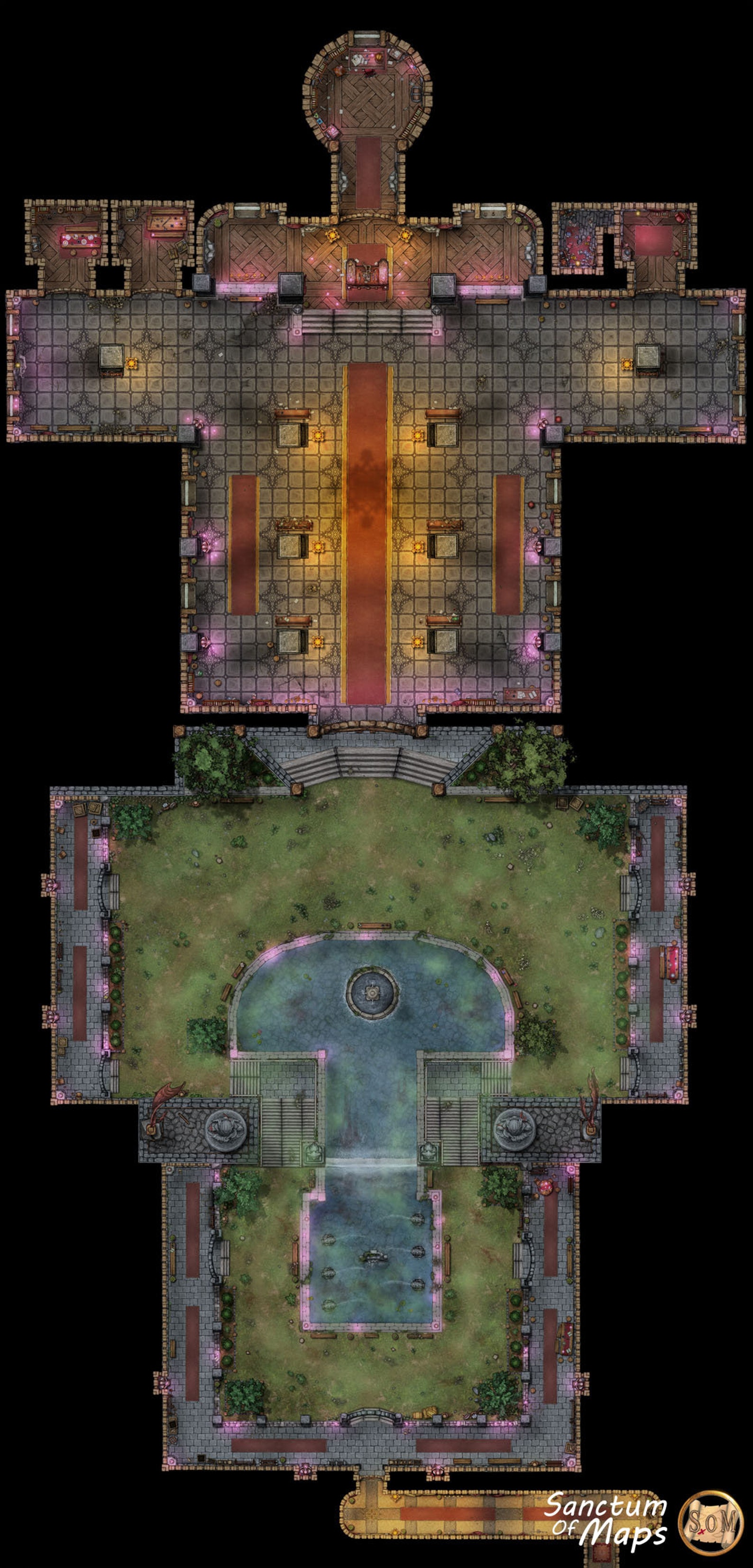 Cursed Cathedral Battle Map, Scarlet Monastery Dnd 5e (digital Map) - Etsy