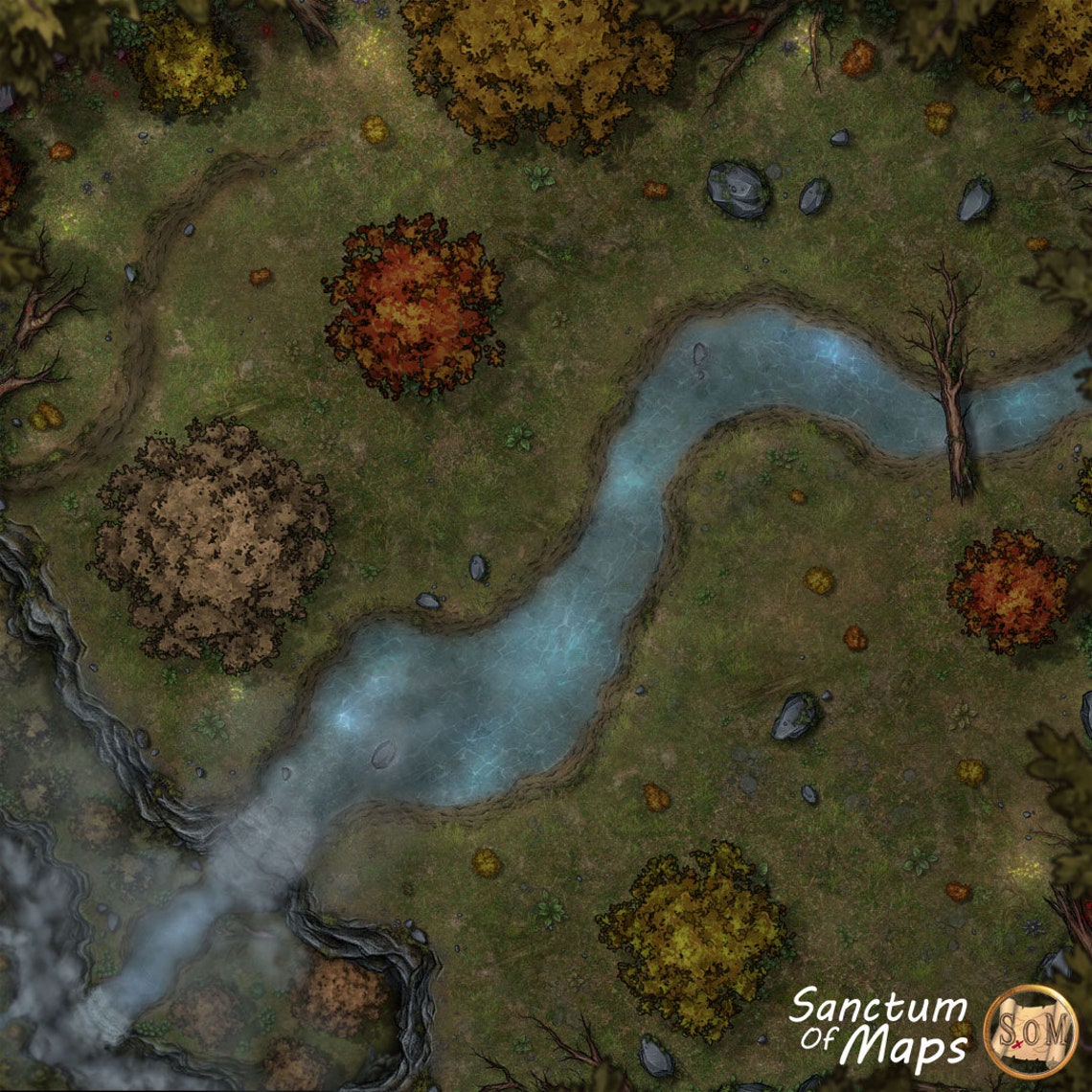 FOREST CLIFF Battle Map, Dnd Battle Map, D&D, Battlemap, Dungeons and ...