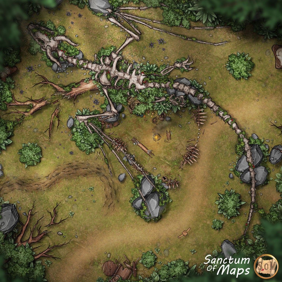 DRAGON CAMP Battle Map, Dnd Battle Map, D&D, Battlemap, Dungeons and ...