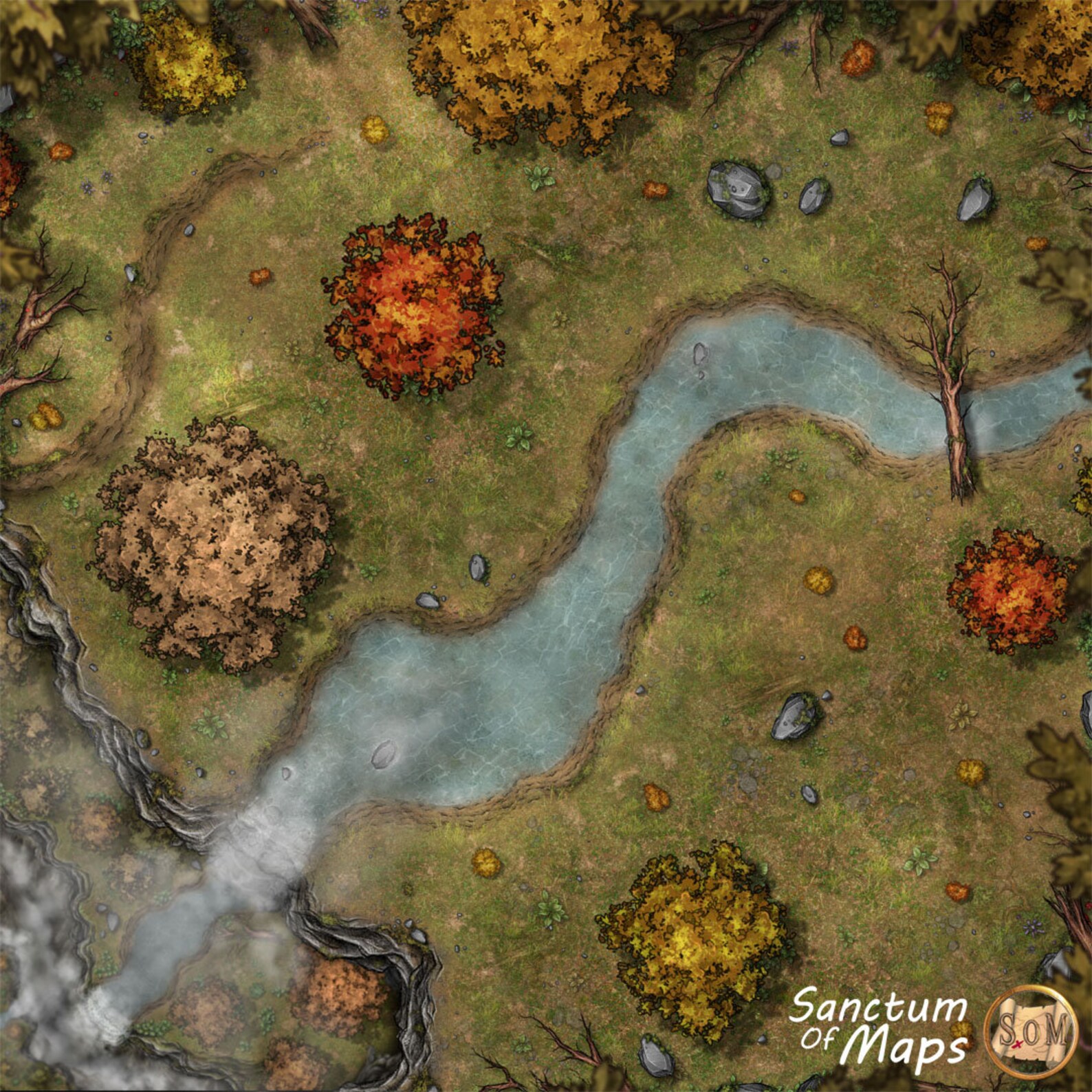 FOREST CLIFF Battle Map, Dnd Battle Map, D&D, Battlemap, Dungeons and ...