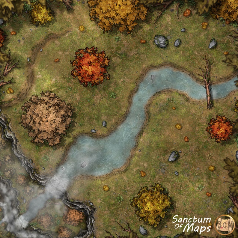 FOREST CLIFF Battle Map, Dnd Battle Map, D&D, Battlemap, Dungeons and ...