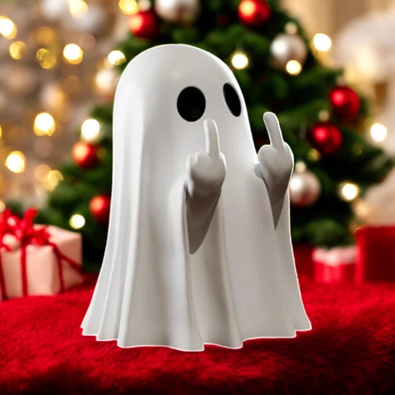 Middle Finger Cute Ghost Statue Small Scary Ghost Figurine Home Décor ...