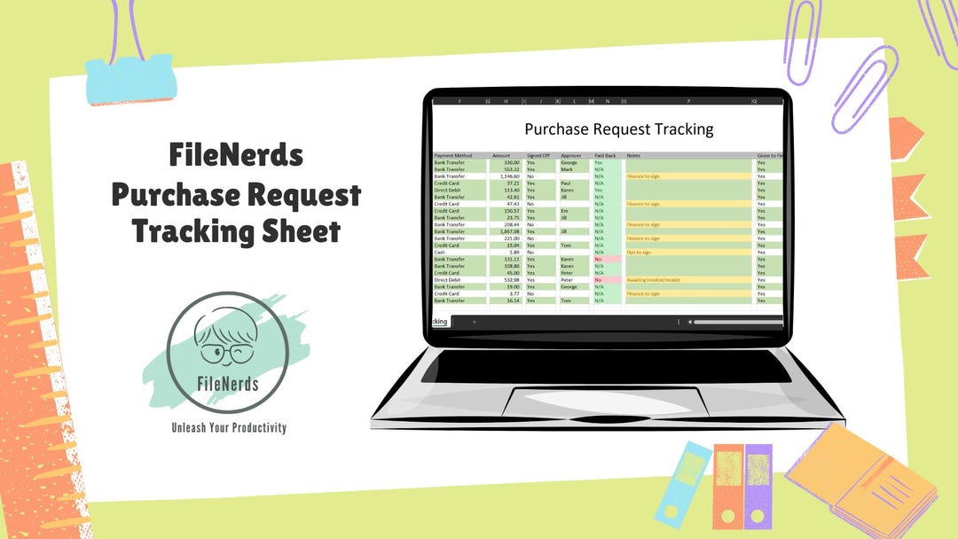 Filenerds Purchase Request Tracking Sheet - Etsy