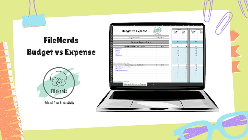 Filenerds Budget Vs Expense Template - Etsy
