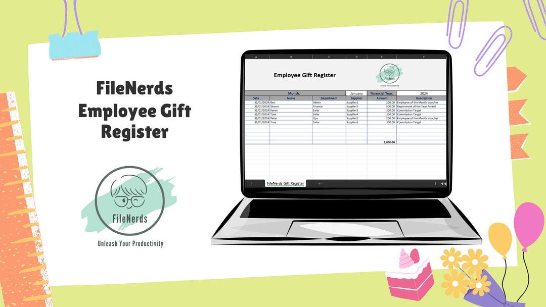 Filenerds Employee Gift Register - Etsy