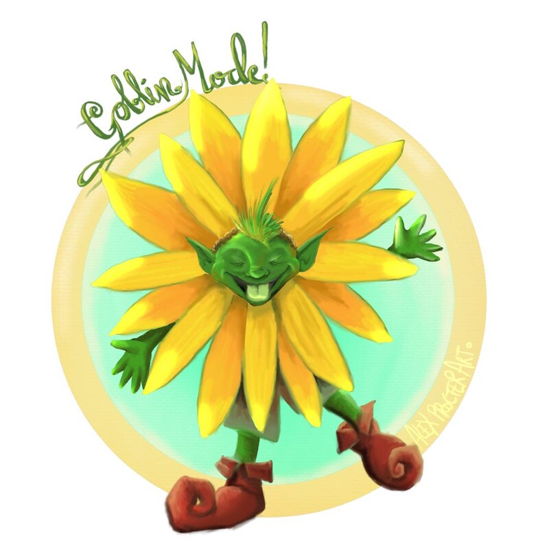 Greeting Card Goblin Mode Goblin Flower Costume Design Perfect for ...