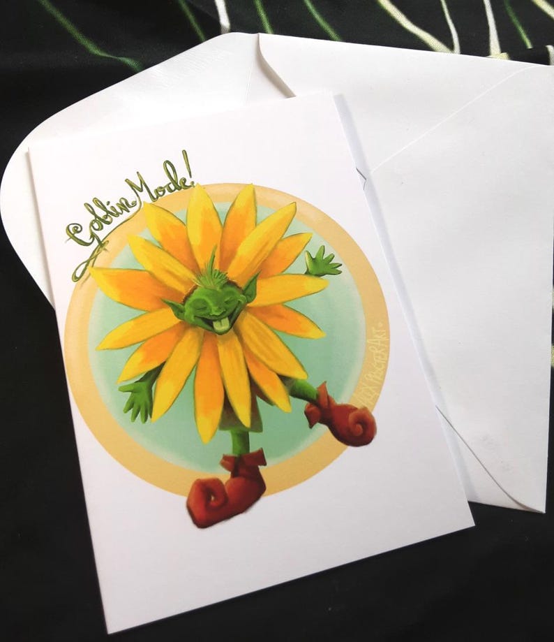 Greeting Card Goblin Mode Goblin Flower Costume Design Perfect for ...
