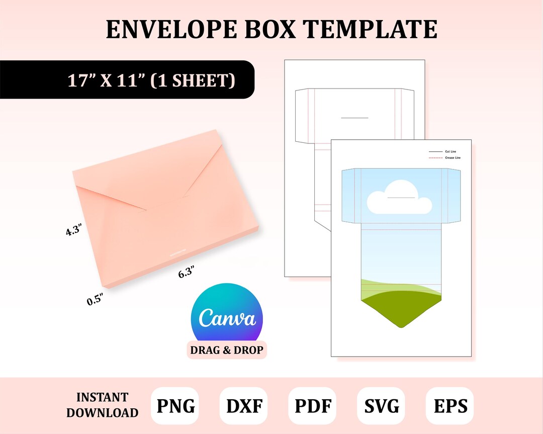 Envelope Box Template: 6x4 Packaging, Canva Design (digital Download ...