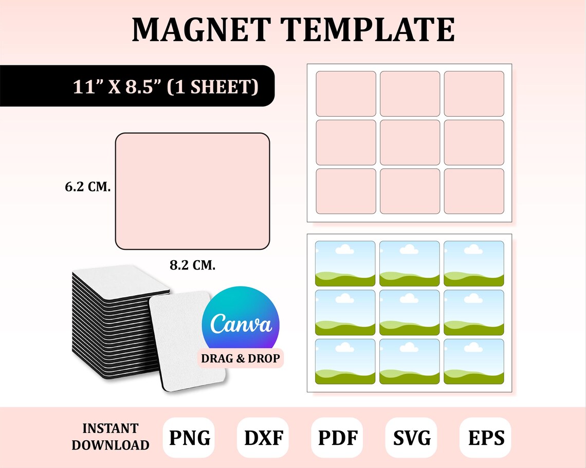 Magnet Template, Magnet Template Svg, Magnet Sublimation, Magnet Blanks ...