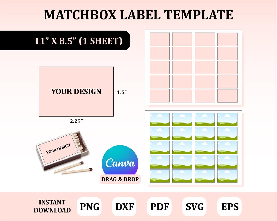 Matchbox Label Template, Matchbox Label Svg, Matchbox Label, Matchbox ...