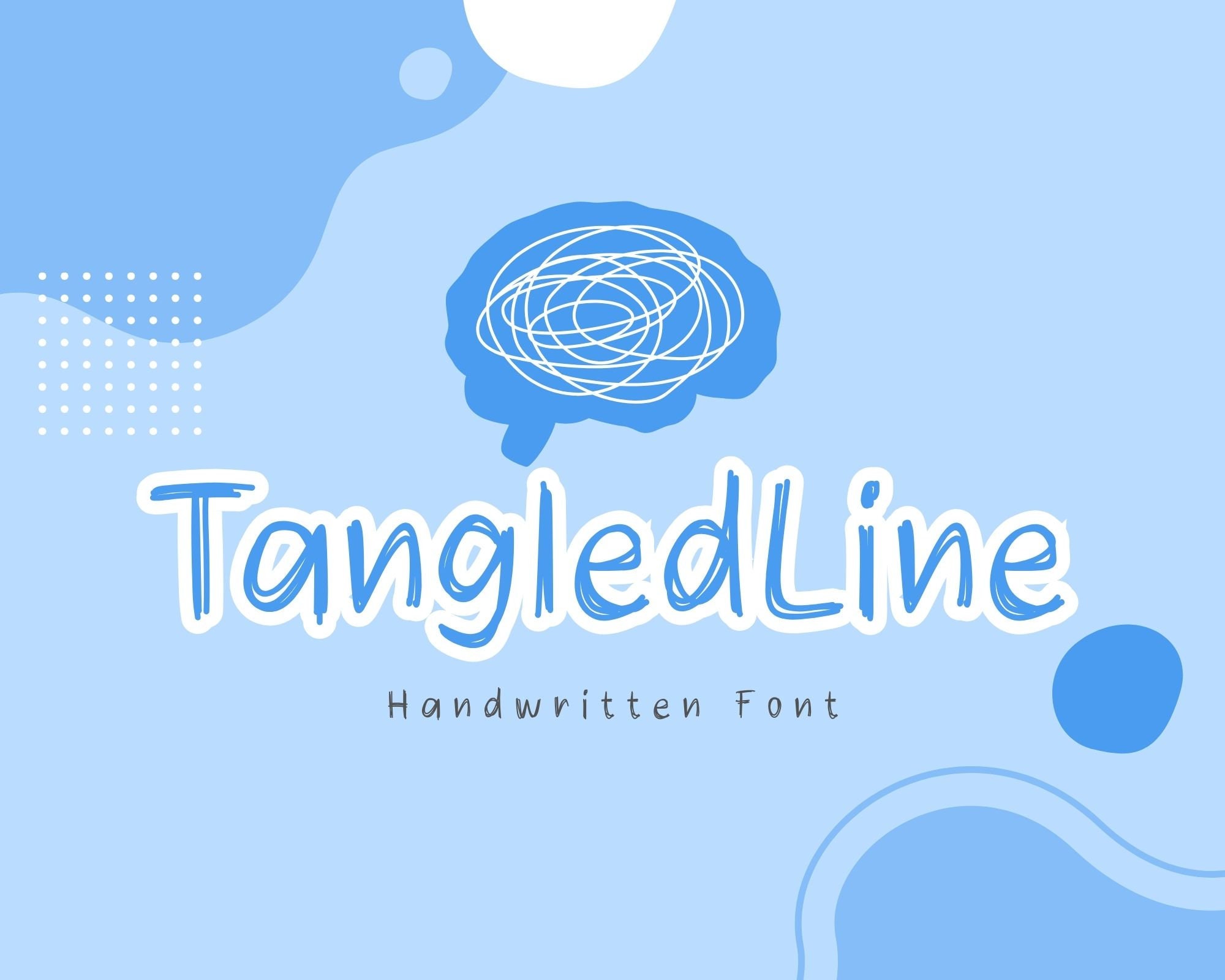 Tangled Line Font, Cute Font, Handwritten Font, Handwriting Font ...