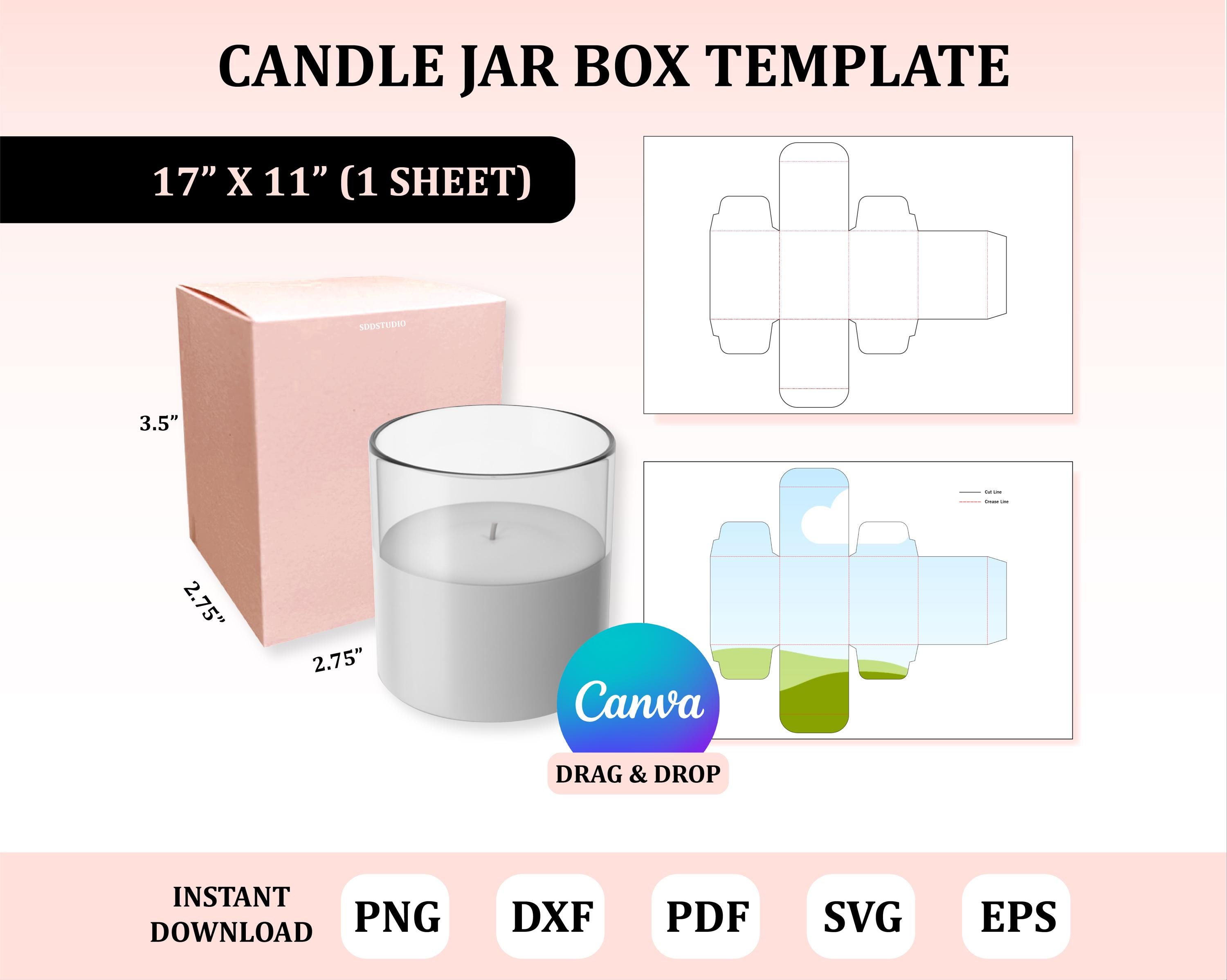 Candle Jar Box Template, Candle Jar Box Svg, Candle Packaging , Candle ...